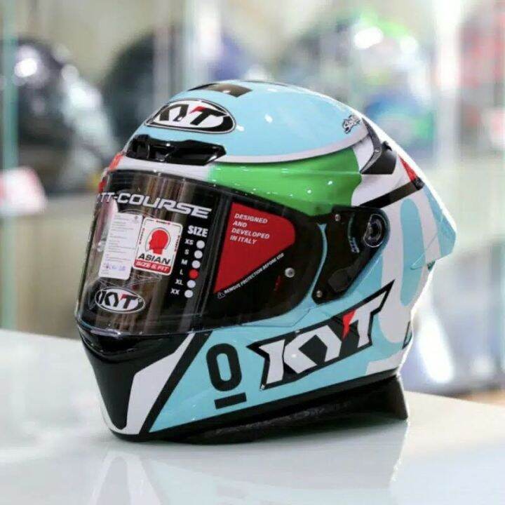 Helm Full Face KYT TT Course Dalla Porta Leopard Original | Helm Pria ...
