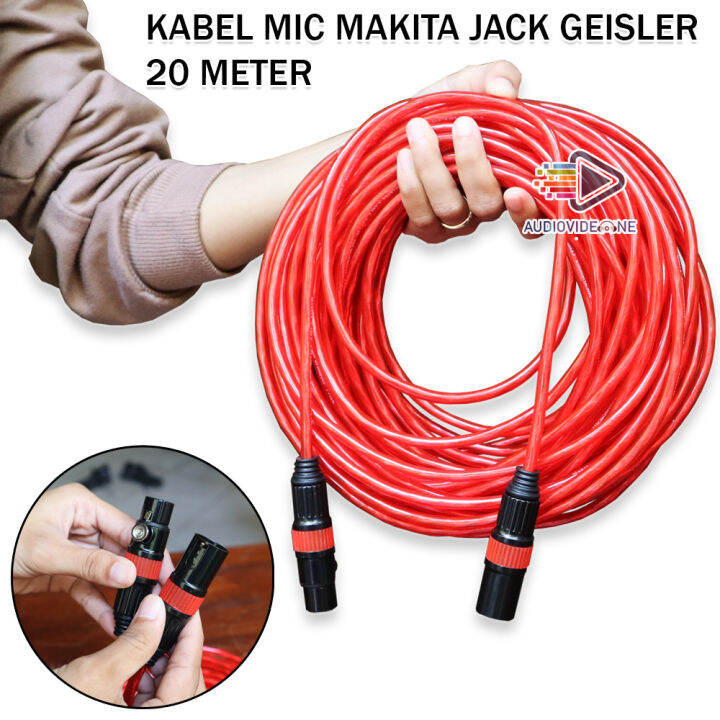 Kabel Mic Makita Jack Geisler Cowok Cewek 20 Meter Tembaga Murni Warna ...