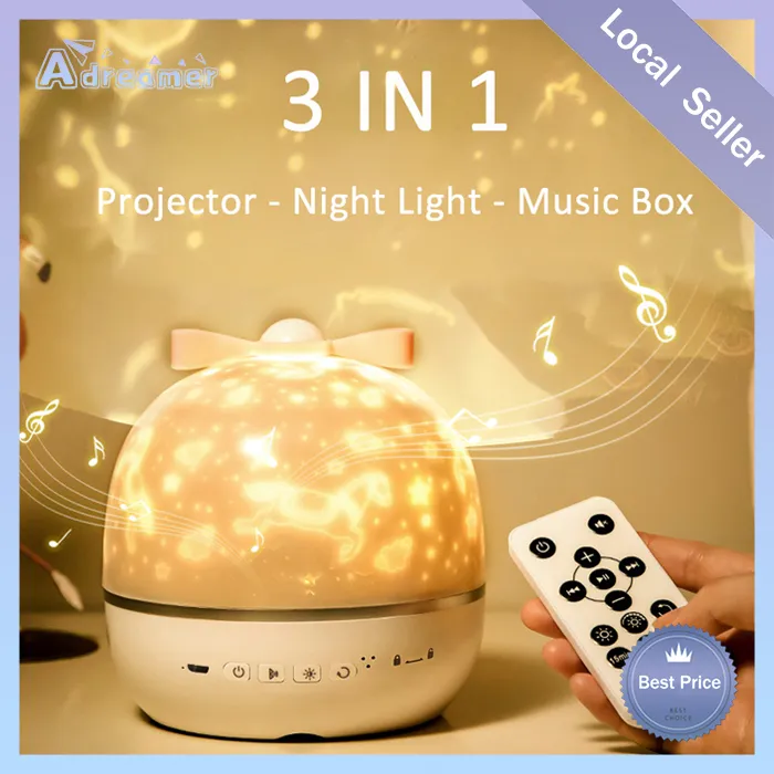 Bluetooth Music Projector Night Light Rotate Universe Starry Sky With ...
