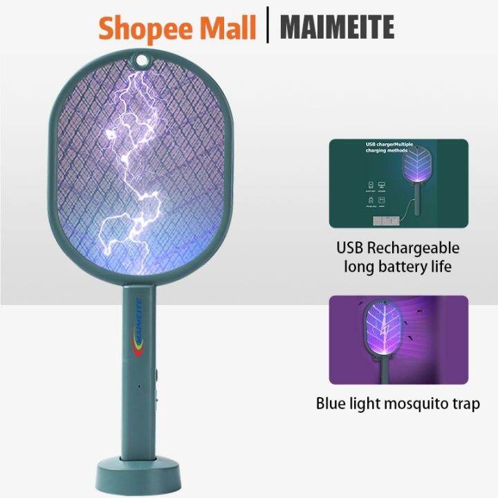 Maimeite Electric Mosquito Swatter pamatay lamok Rechargeable 2 In 1 ...