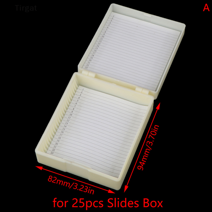 Tirgat พลาสติก Microscope Glass SLIDE BOX 25/50/100pcs กล่องเก็บของ ...