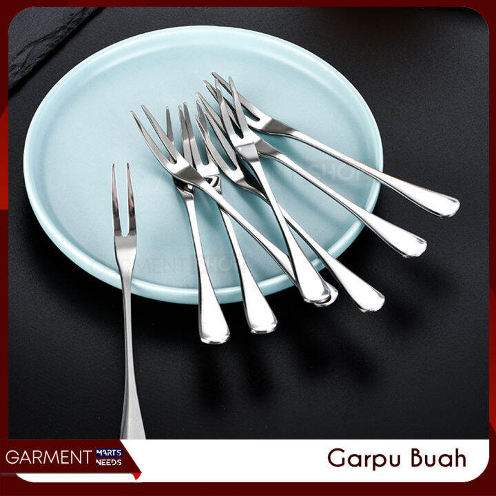 Garpu Buah Stainless Steel Kecil Mini Alat Tusukan Makan Kue Fruit Fork ...