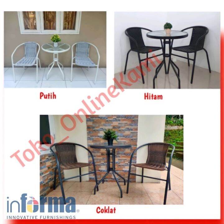 FREE ONGKIR SET MEJA KURSI TERAS YOLORADO BY INFORMA / Set Meja Teras ...