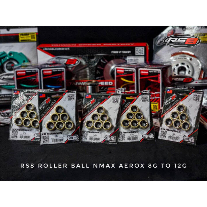 RS8 Flyball 8G/9G/10G/11G/12G 3pcs and 6pcs/set (Aerox/Nmax/M3/MioMx125 ...