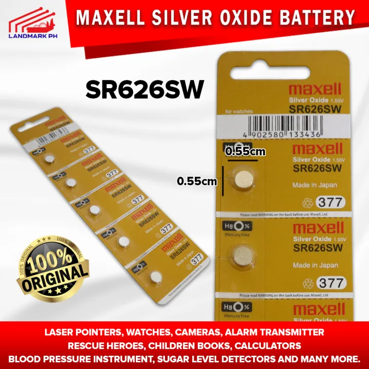 Maxell Silver Oxide Battery SR621SW 1.55 volts (5PCS) Laser pointers ...