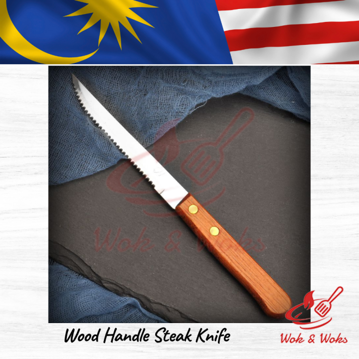 Wood Handle Steak Knife / Pisau Steak Pemegang Kayu | Lazada