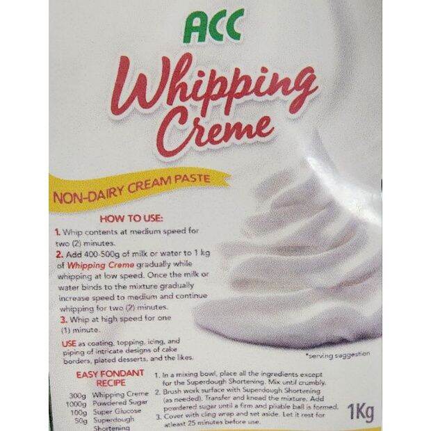 ACC Whipping Creme Non Dairy Cream Paste Whip Whippit Topping Frosting ...
