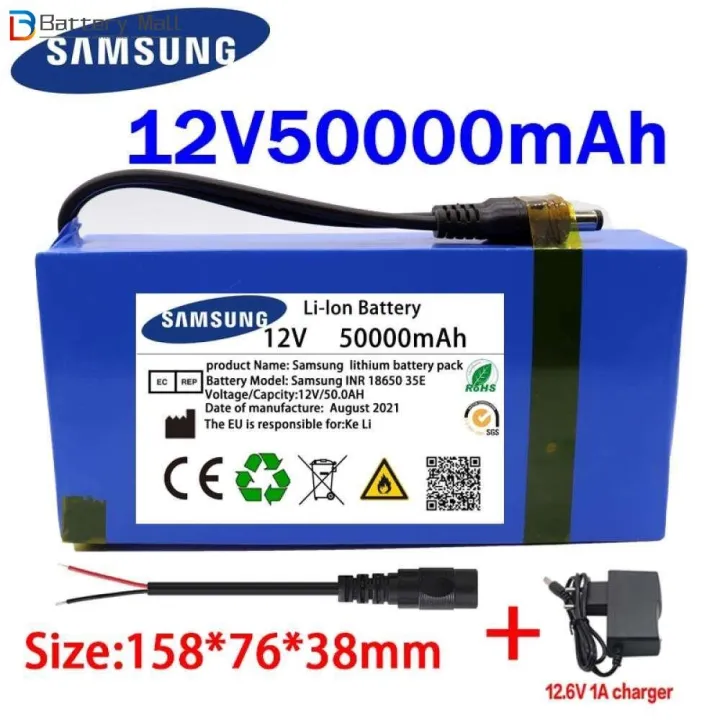 100 New portable 12v samsung50000 mAh lithium ion battery DC 12.6V50Ah ...