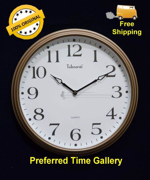 ORIGINAL Telesonic Wall Clock Q2637-1 Brown Case,Number Dial | Lazada