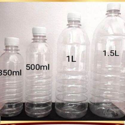 PET Plastic Bottle with Caps 350ml/500ml/1000ml/1500ml Clear for Dishwashing Liquid/Water/Oil ...