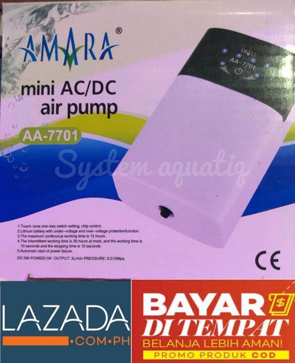 aerator baterai cas Amara pompa udara ACDC AC DC aerator aquarium AA ...