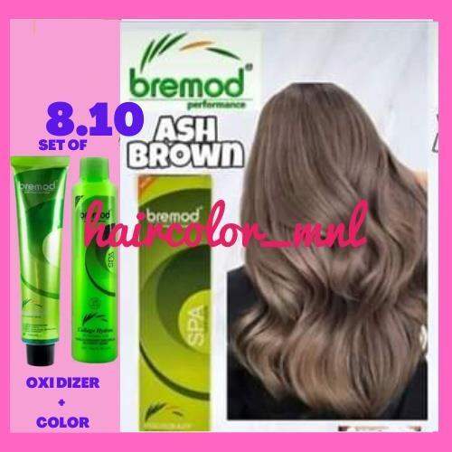 BREMOD 8.10 ASH BROWN HAIR COLOR SET WITH OXIDIZER (100ML) | Lazada PH