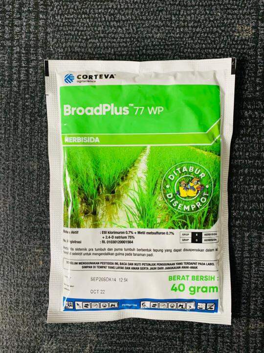 (COD) HERBISIDA ALLY PLUS BROADPLUS 77 WP 40gram Pengendali Gulma Padi ...