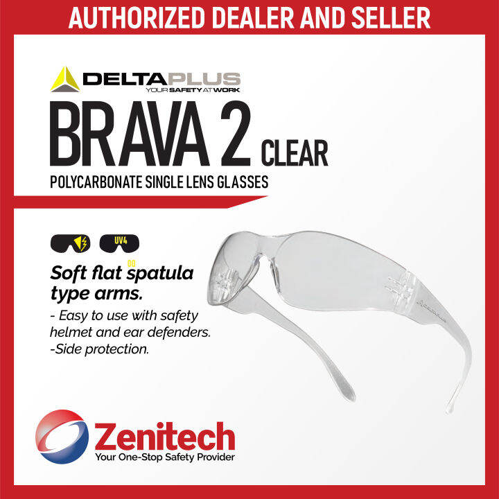 DELTA PLUS BRAVA2 Clear Polycarbonated Glasses Safety Glasses Eye ...
