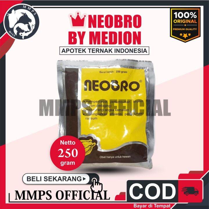 NEOBRO 250 Gram MEDION Vitamin Penambah Berat Penggemuk Ayam Broiler ...