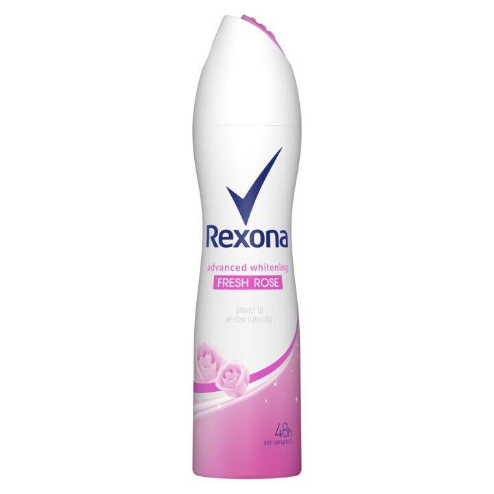 Rexona Women Deodorant Spray, Natural Whitening Fresh Rose, 48-Hour Anti-Perspirant, 150mL ...