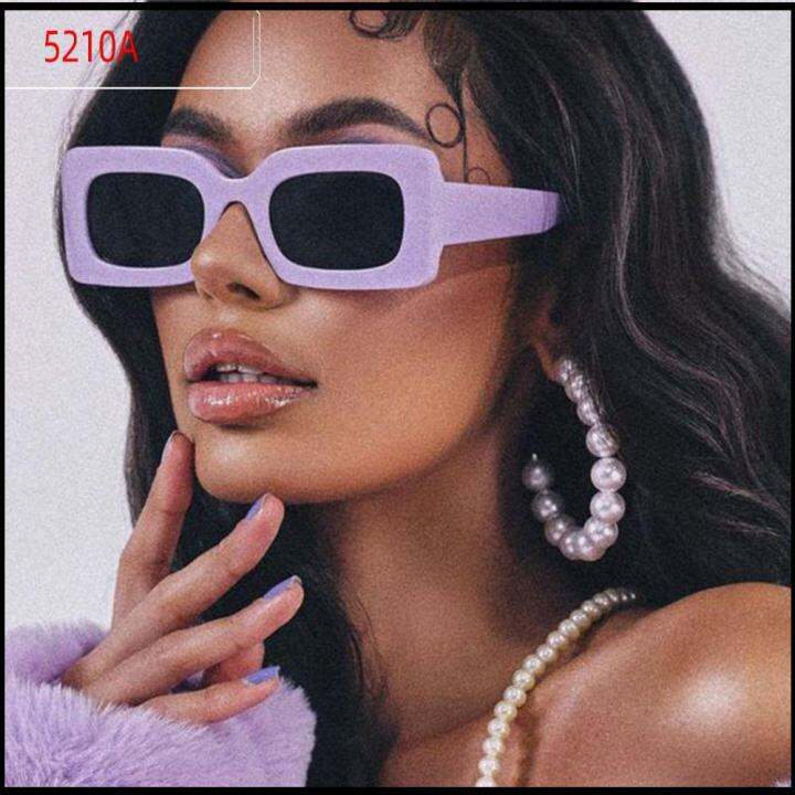5210A เทรนด์เทรนด์ กรอบใหญ่ๆ วินเทจ แว่นตาสำหรับผู้หญิง แว่นตากันแดดทรงสี่เหลี่ยมผืนผ้า แว่นกัน ...