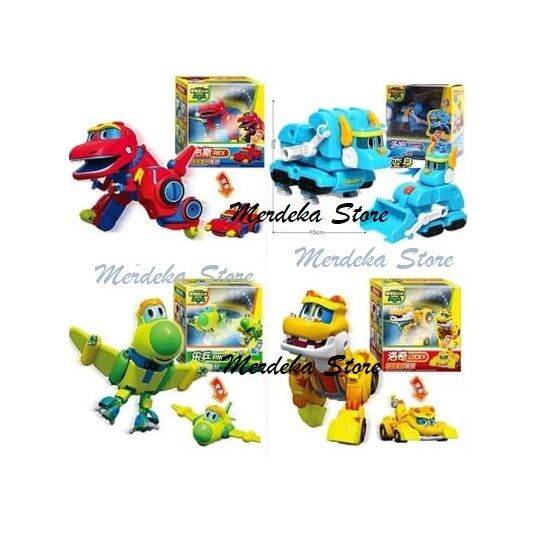 Mini GOGO DINO Go Go Dinosaurs Robot Transformer Mainan Dinosaurus MS17 ...