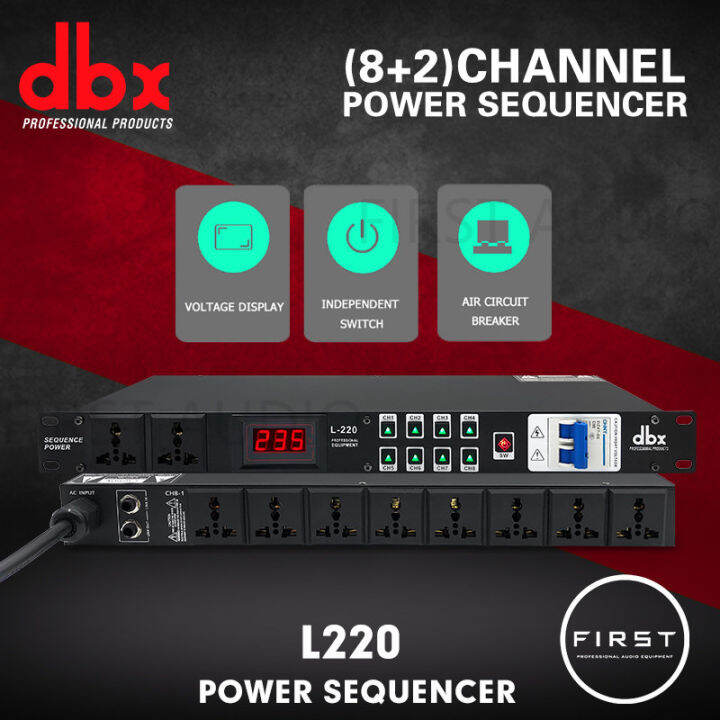 Authentic DBX L220 power sequencer professional 10-way switch sequence controller stage ...