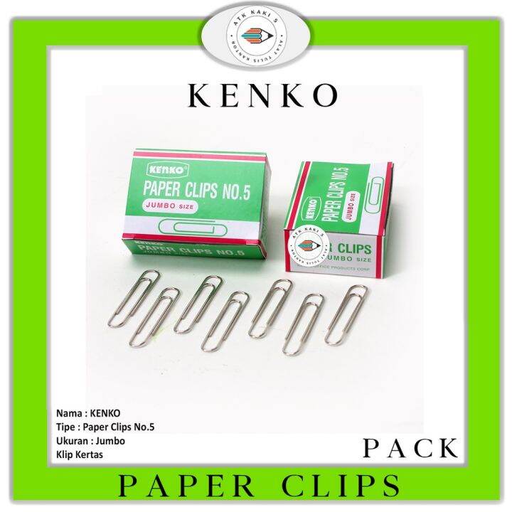 KENKO - Klip Kertas - Paper Clip No. 5 Jumbo Size - Pack | Lazada Indonesia