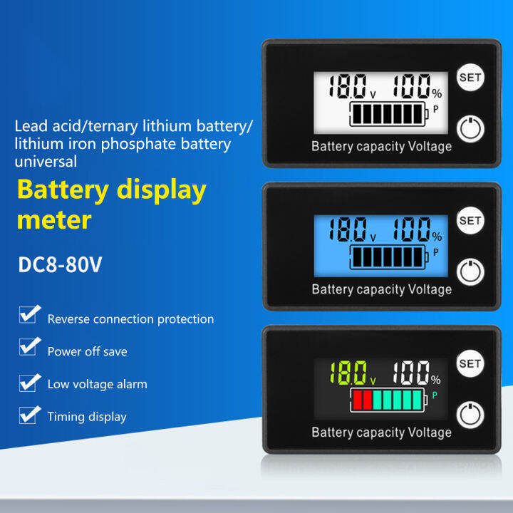 Power Tester LCD Display 8-100V 500ms/Time Refresh Speed Waterproof Two ...