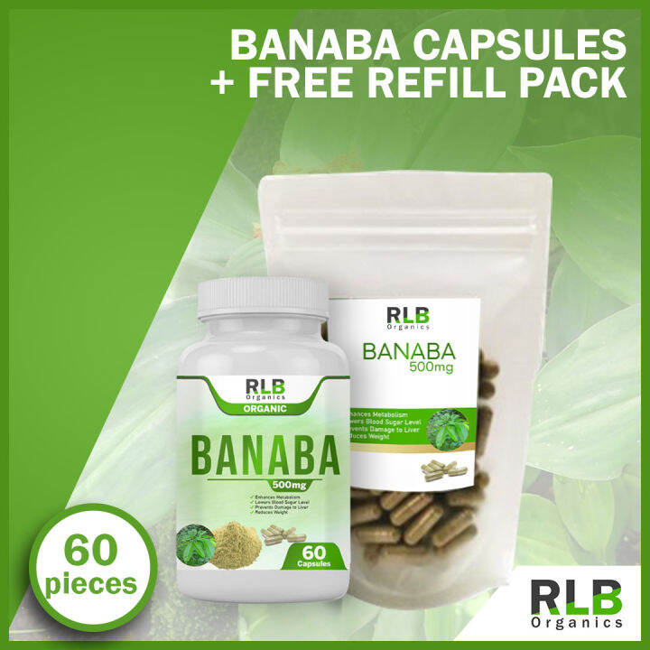 Organic Pure Natural Banaba Capsules (60 Capsules) + FREE Banaba ...