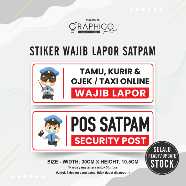 Stiker Pos Satpam Pos Security - Per/2lbr (30x10,5cm) | Lazada Indonesia
