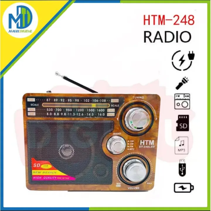 M-MAXRechargeable AMFM Radio with USBSDTF MP3 Player BT248 with LED Flashlight※ | Lazada PH