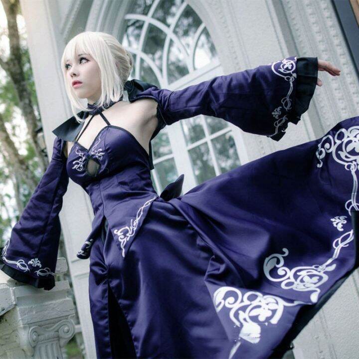 Fate Stay Night Saber Alter Arturia Pendragon Cosplay Costume Women Anime Fgo Zero Fate Black