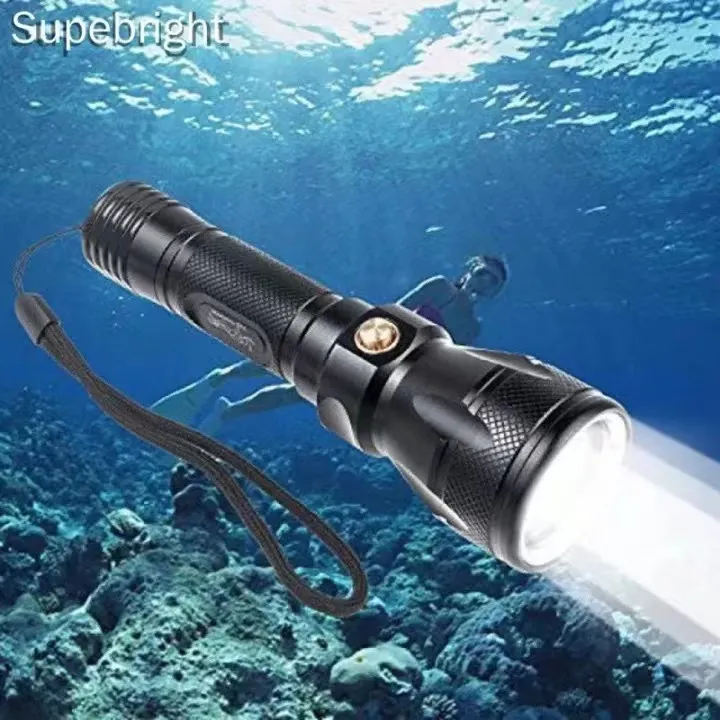 Waterproof Rechargeable Flashlight Scuba Diving Diving Flashlight ...