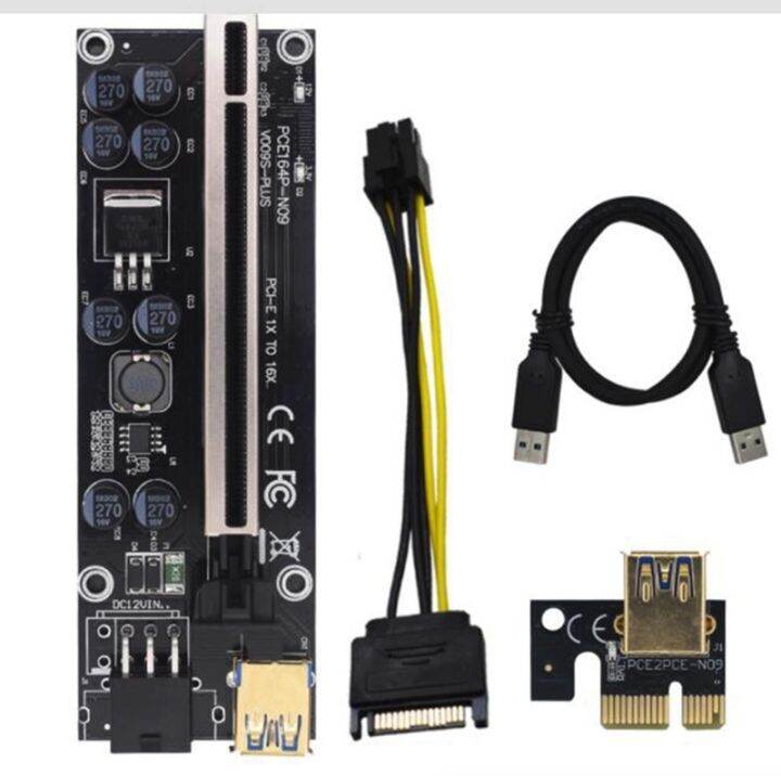 สินค้าพร้อมส่ง Riser 009s Plus 8 cap สายไรเซอร์ Pci-e riser 1x to 16x ...