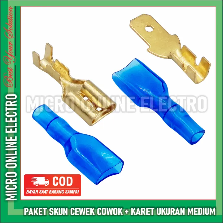 PAKET 10 SET Skun Gepeng Male Female Ukuran Medium & Karet Skun Cewek ...