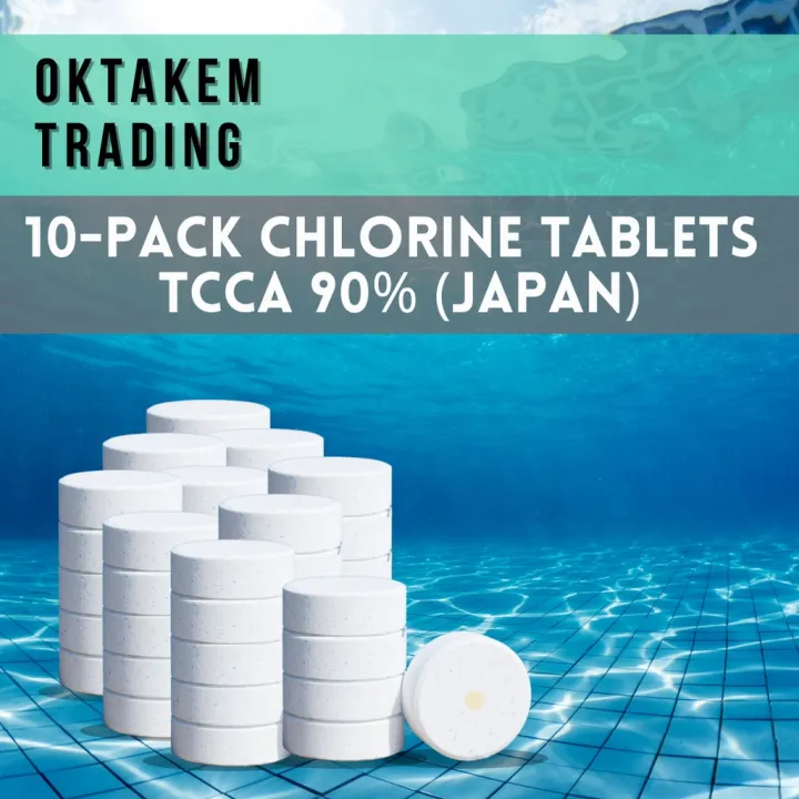 10-PACK Chlorine Tablets TCCA 90% Japan 10 kilos 50 tablets for ...