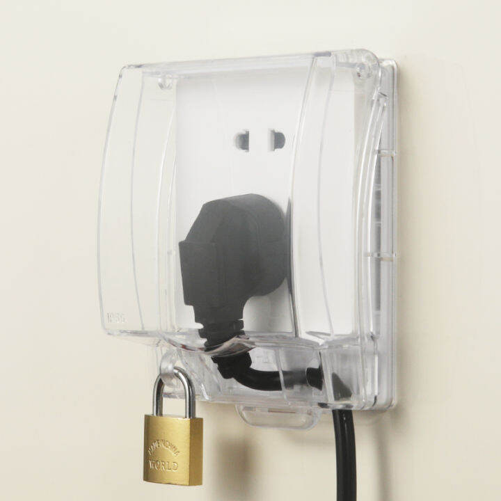 Transparent 86 switch socket with lock waterproof case outdoor power ...