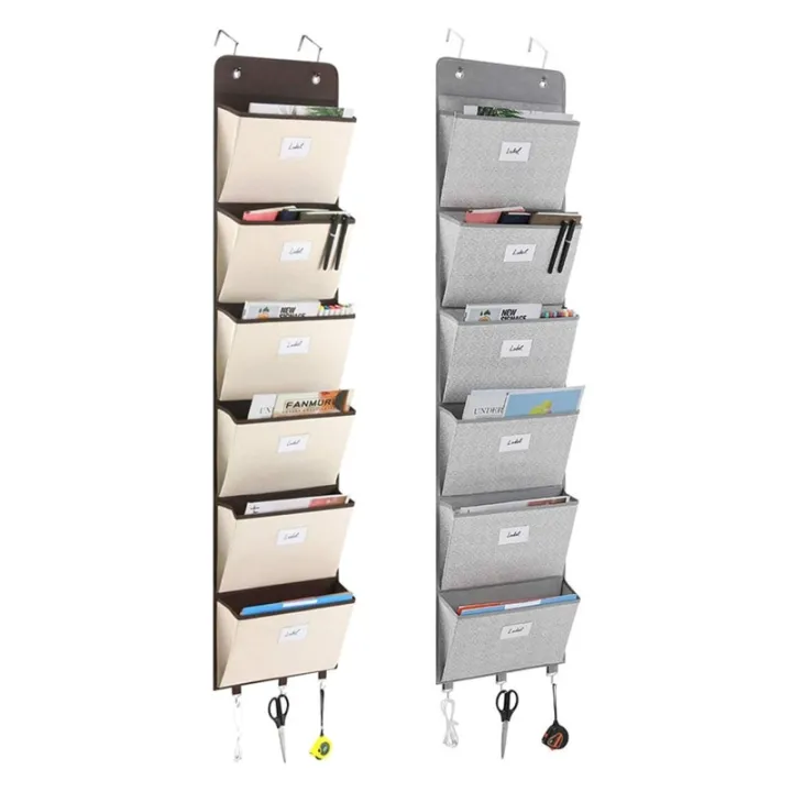 Over The Door File Organizer 6 Large Pocket Hanging File Folder ...