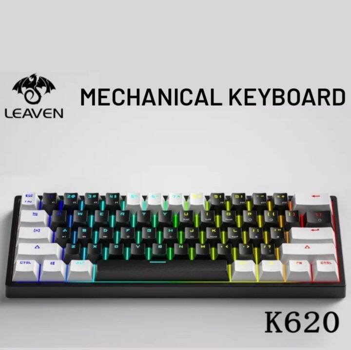 K620 Leaven Mechanical Gaming Keyboard RGB Type-C - Blue Switch Red ...