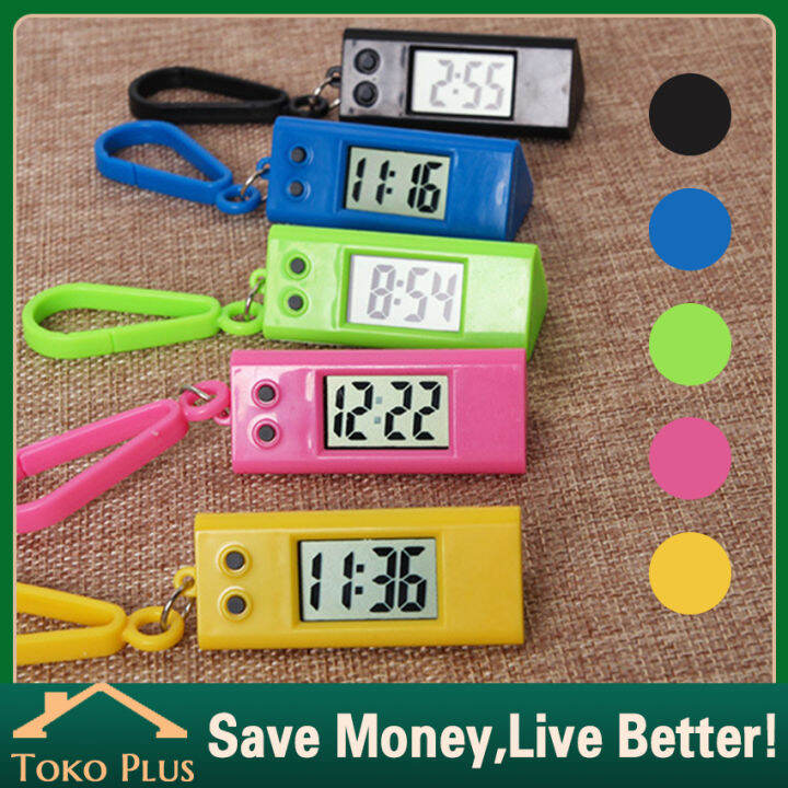 Simple Mini Lcd Jam Digital Dengan Layar LCD Kantong Gantungan Kunci ...