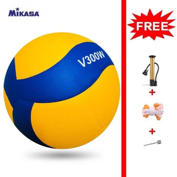 Mikasa volleyball V300W Size 5 I Dotted Texture (Comes With Pump Pin ...