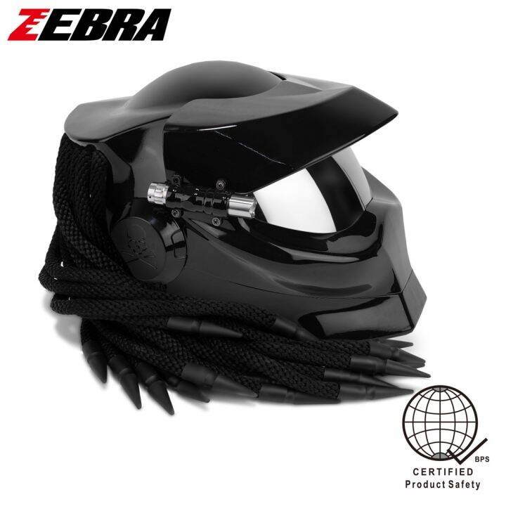 ZEBRA YM-211 PREDATOR Motorcycle Helmets Open Face Modular Motor Helmet ...