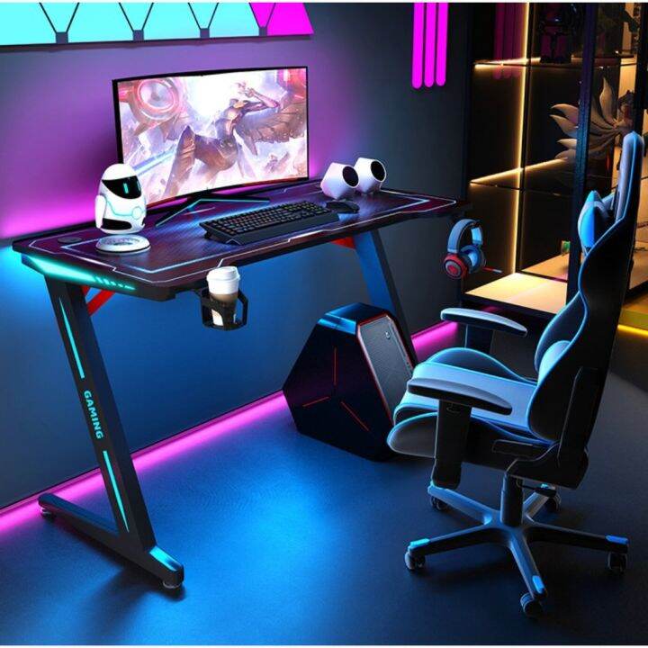 Electric Height Adjustable PC Gaming Computer table RGB Light Gaming ...