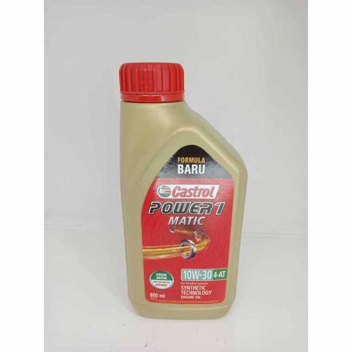 Castrol Power1 Matic Oil 10W/30 800Ml Oli Mesin Motor Kemasan 0.8L ...