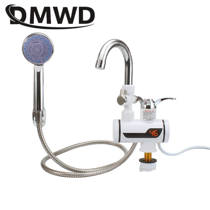 DMWD 3000W Temperature Display Instant Hot Water Heater Faucet Kitchen Instantaneous Tankless ...