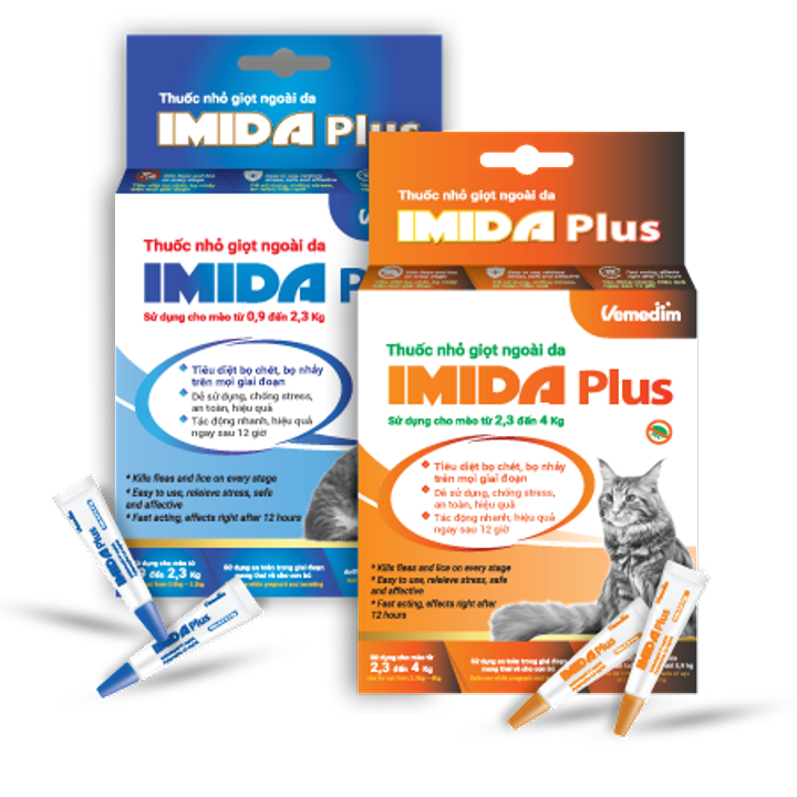 IMIDA Plus for cat - Kiểm soát bọ chét trên Mèo từ 1 - 2 kg, tác động ...