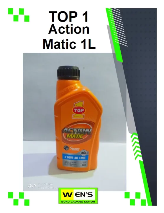 OLI TOP 1 ACTION MATIC 1 LITER SAE 10W-40 JASO MB OIL TOP 1 SCOOTER 1 ...
