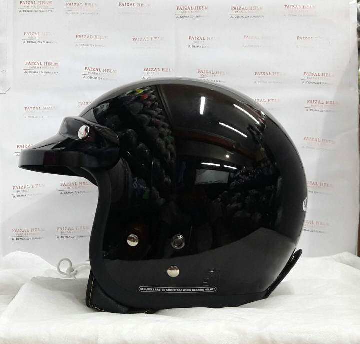 CARGLOSS CFM SOLID BLACK GLOSSY ORIGINAL HELMET | Lazada Indonesia