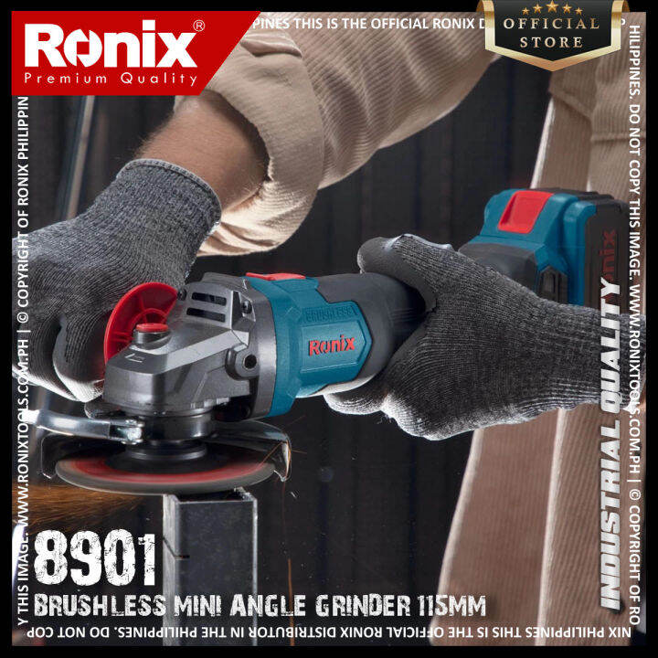 Ronix 8901 Premium Quality Brushless Angle Grinder 115mm Cordless Mini ...