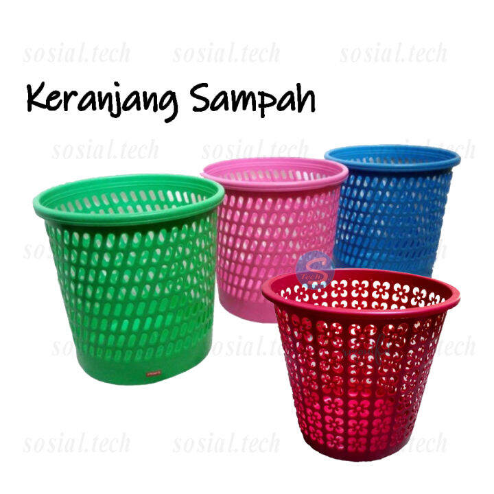 Keranjang sampah Tempat sampah ukuran sedang Keranjang Sampah Plastik ...