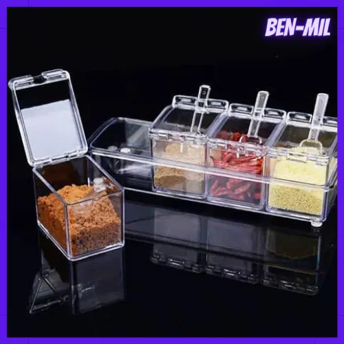 BENMIL Clear Acrylic Condiments Organizer Seasoning Box | Lazada PH