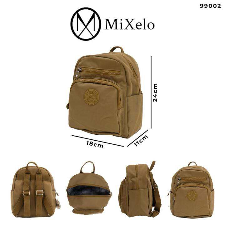 Mixelo 99002 Tas ransel mini nylon waterproof dengan banyak ruang ...