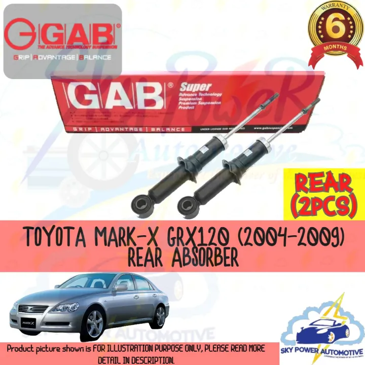 TOYOTA MARK X GRX120 (2004-2009) GAB SUPER GAS SHOCK ABSORBER REAR 2PCS ...